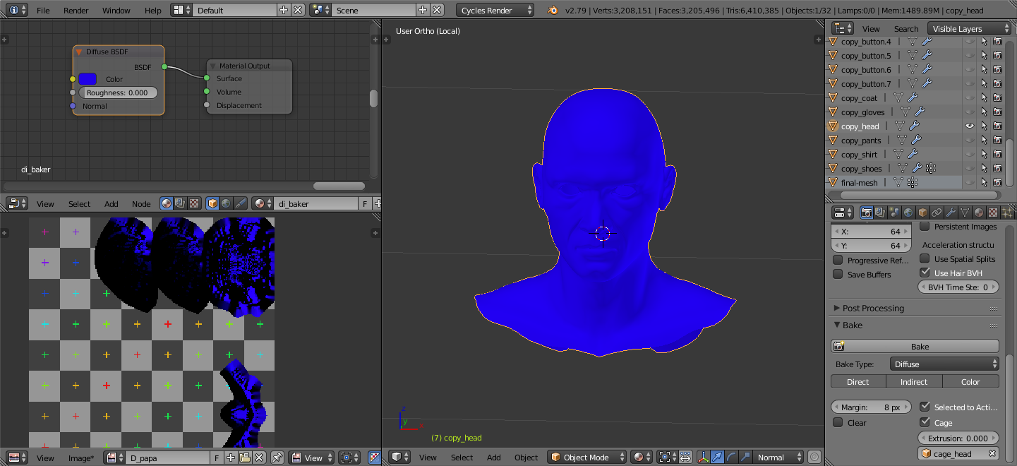 Diffuse bake, not sure what I'm doing wrong - CG Cookie