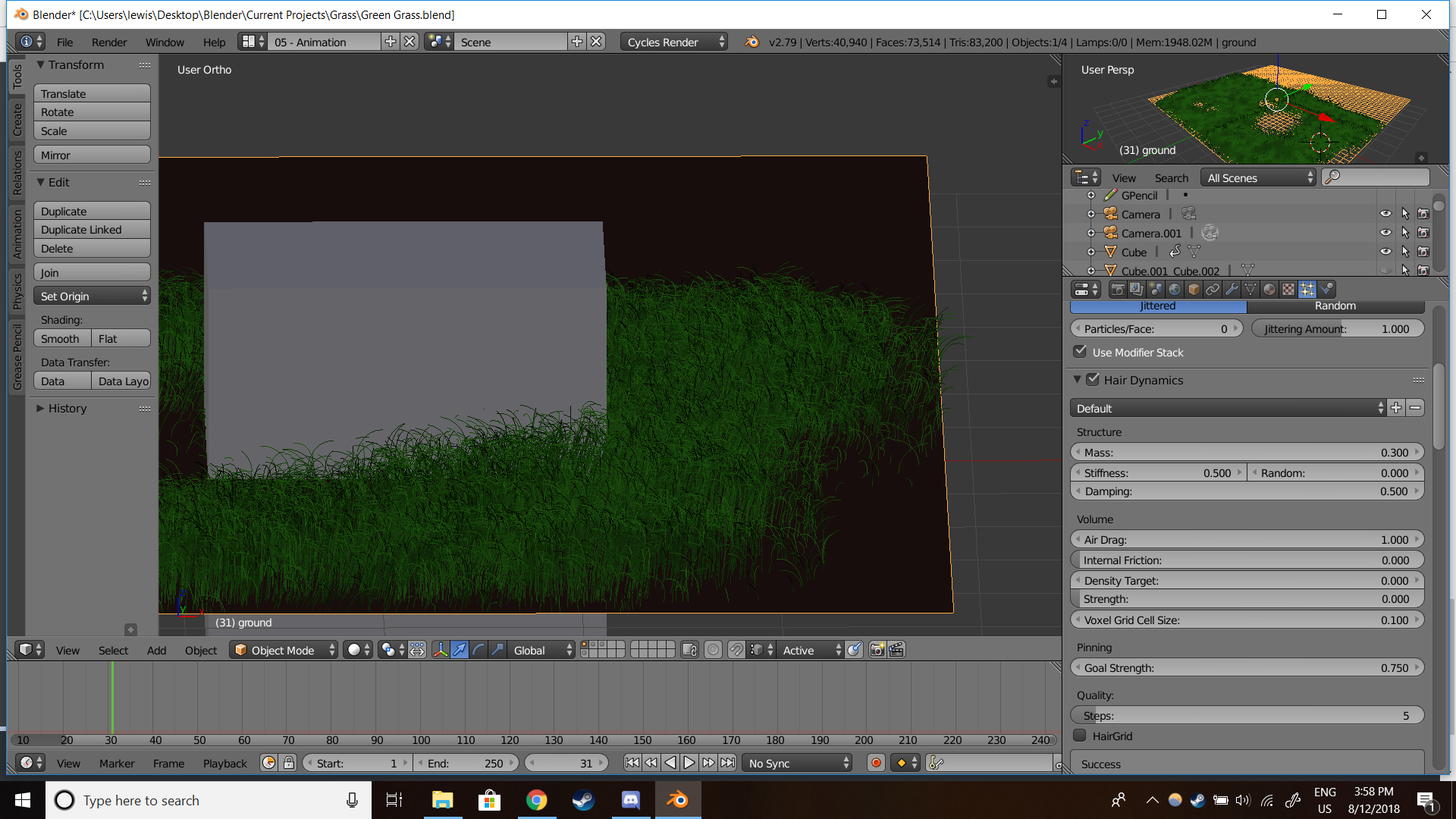 Do you know why my grass isnt moving when the box passes through it ...