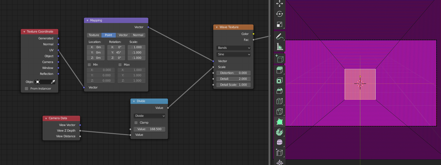 Crosshatch - Texture Scale by Camera Distance - CG Cookie
