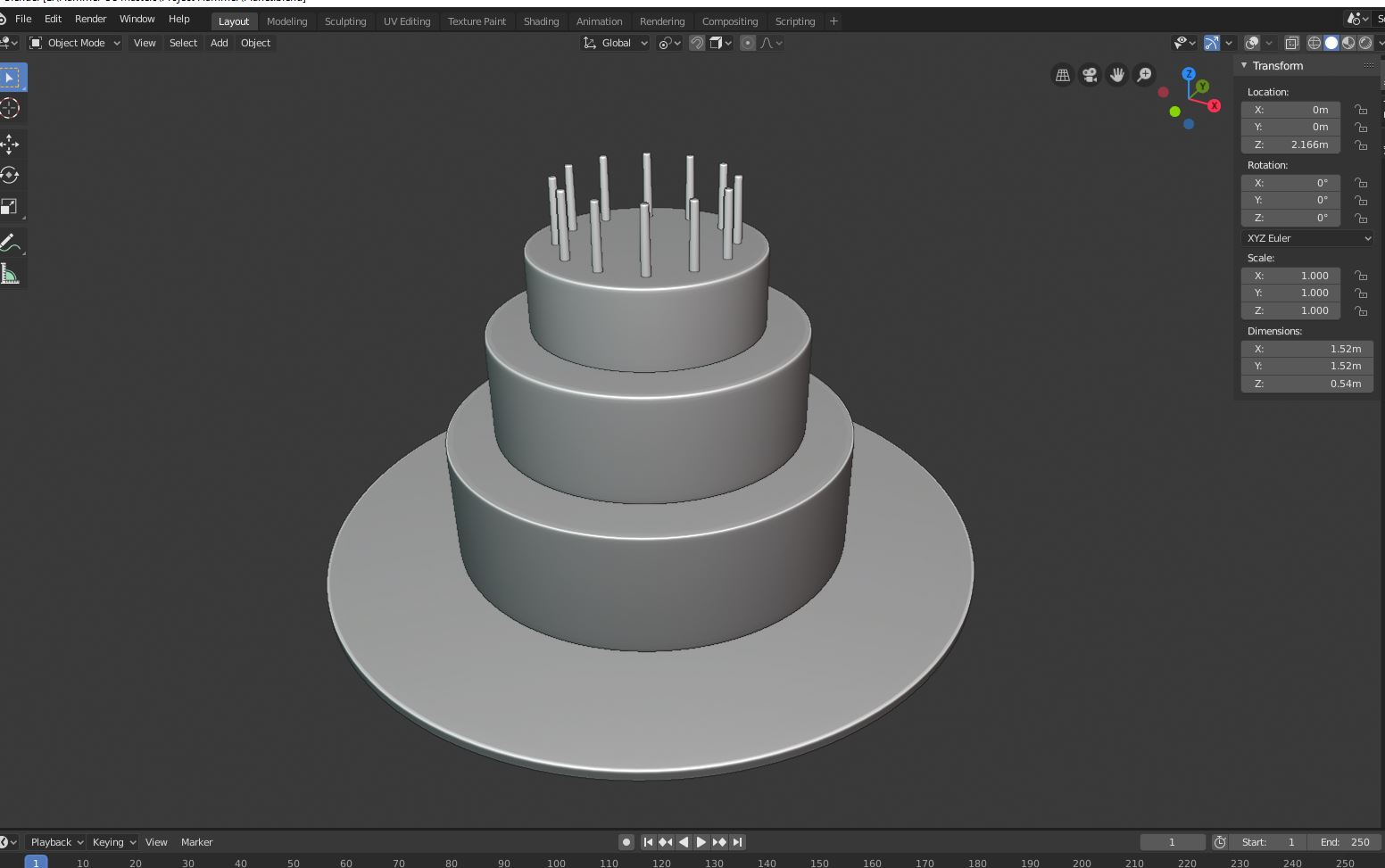 A cake with primitives - CG Cookie