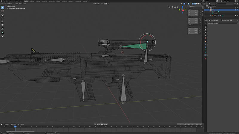 Rigging a Transforming Rifle in Blender 2.8 - CG Cookie
