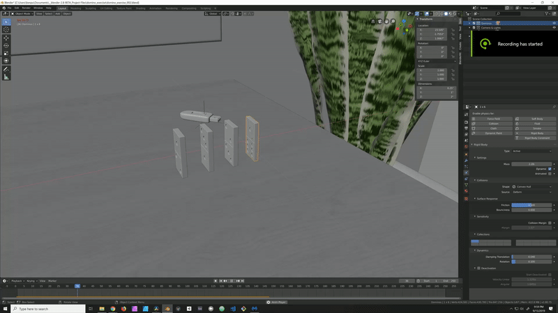 Rigid bodies start out wobbling and then fly through passive rigid body ...