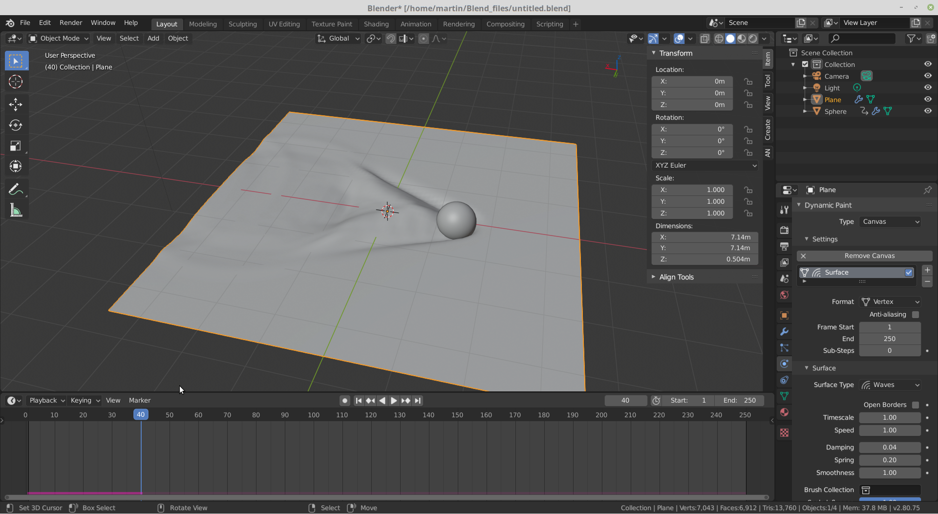 render dynamic paint with wave modifier - CG Cookie