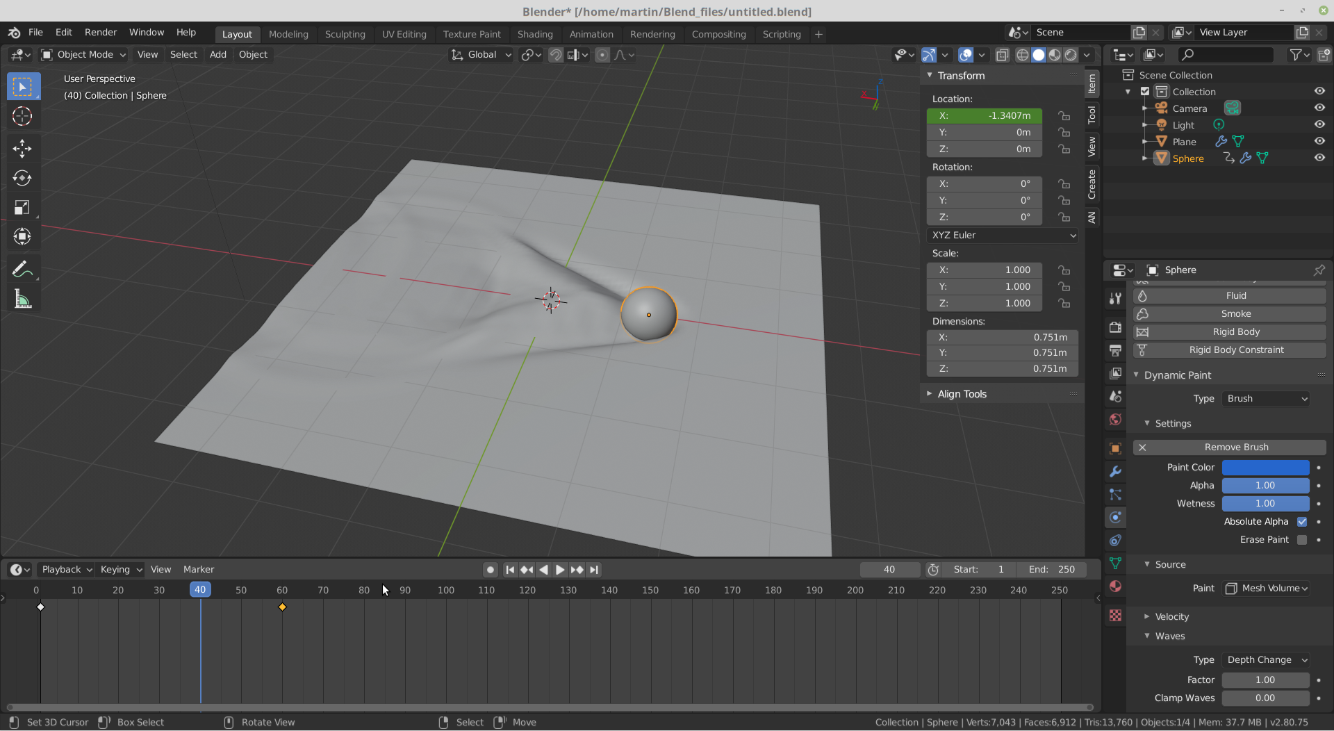 render dynamic paint with wave modifier - CG Cookie