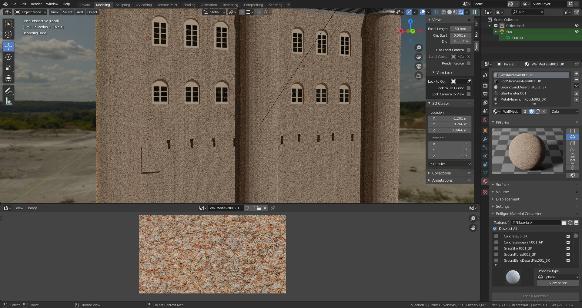 UV Map for Castle Roof - CG Cookie