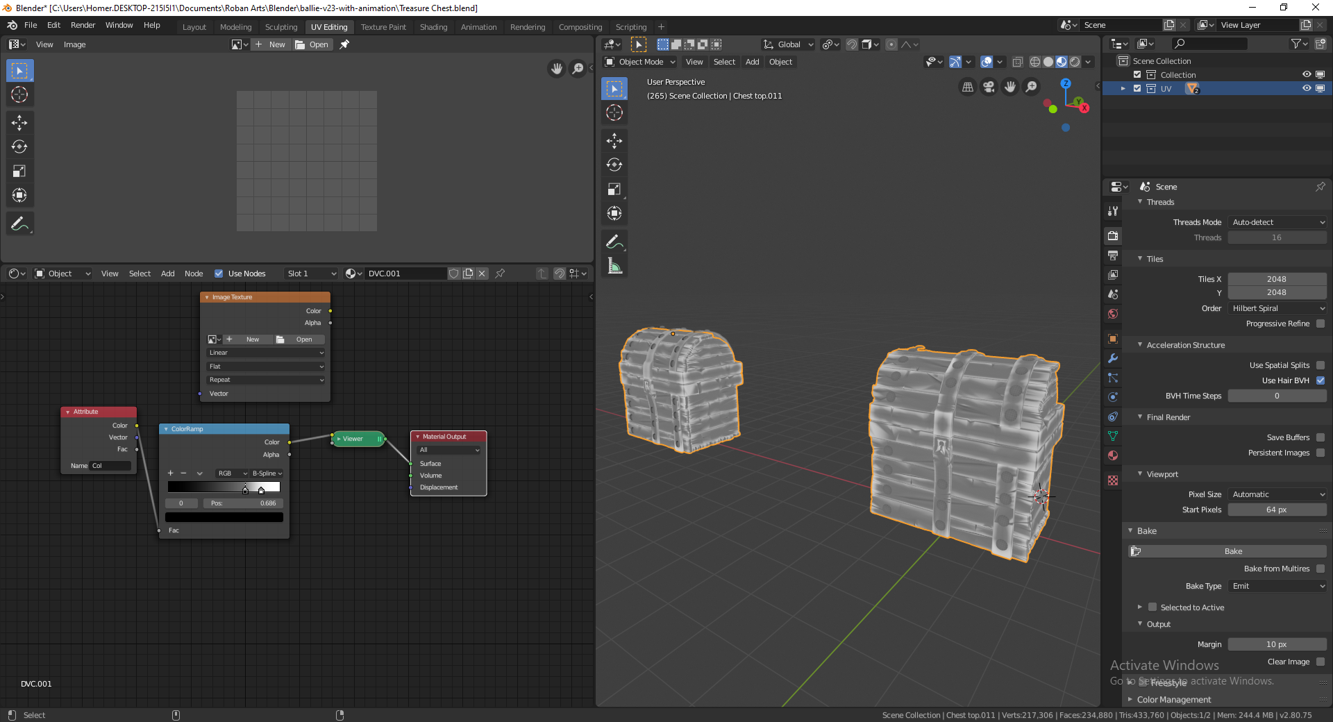 Issues with baking and original chest model - CG Cookie