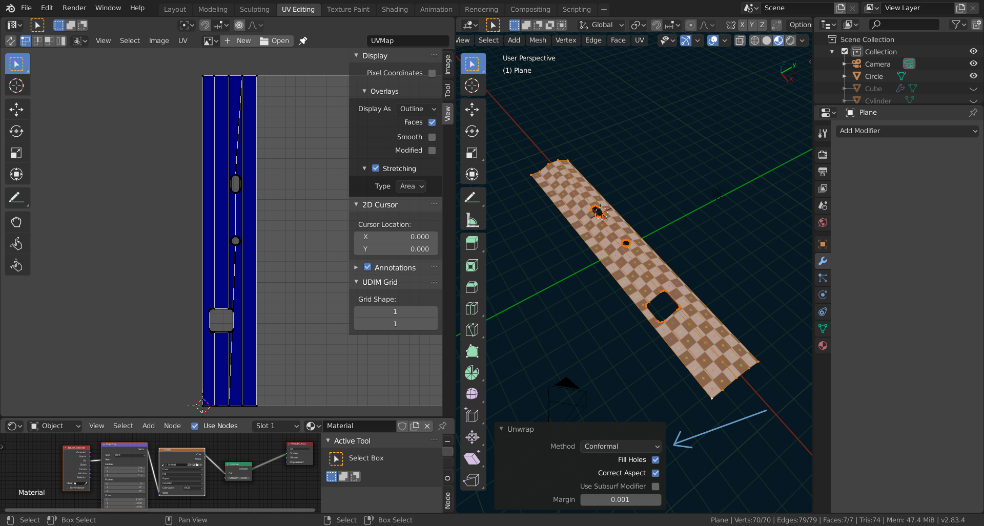 UV Stretching on "complex mesh" - Boolean modifier - CG Cookie