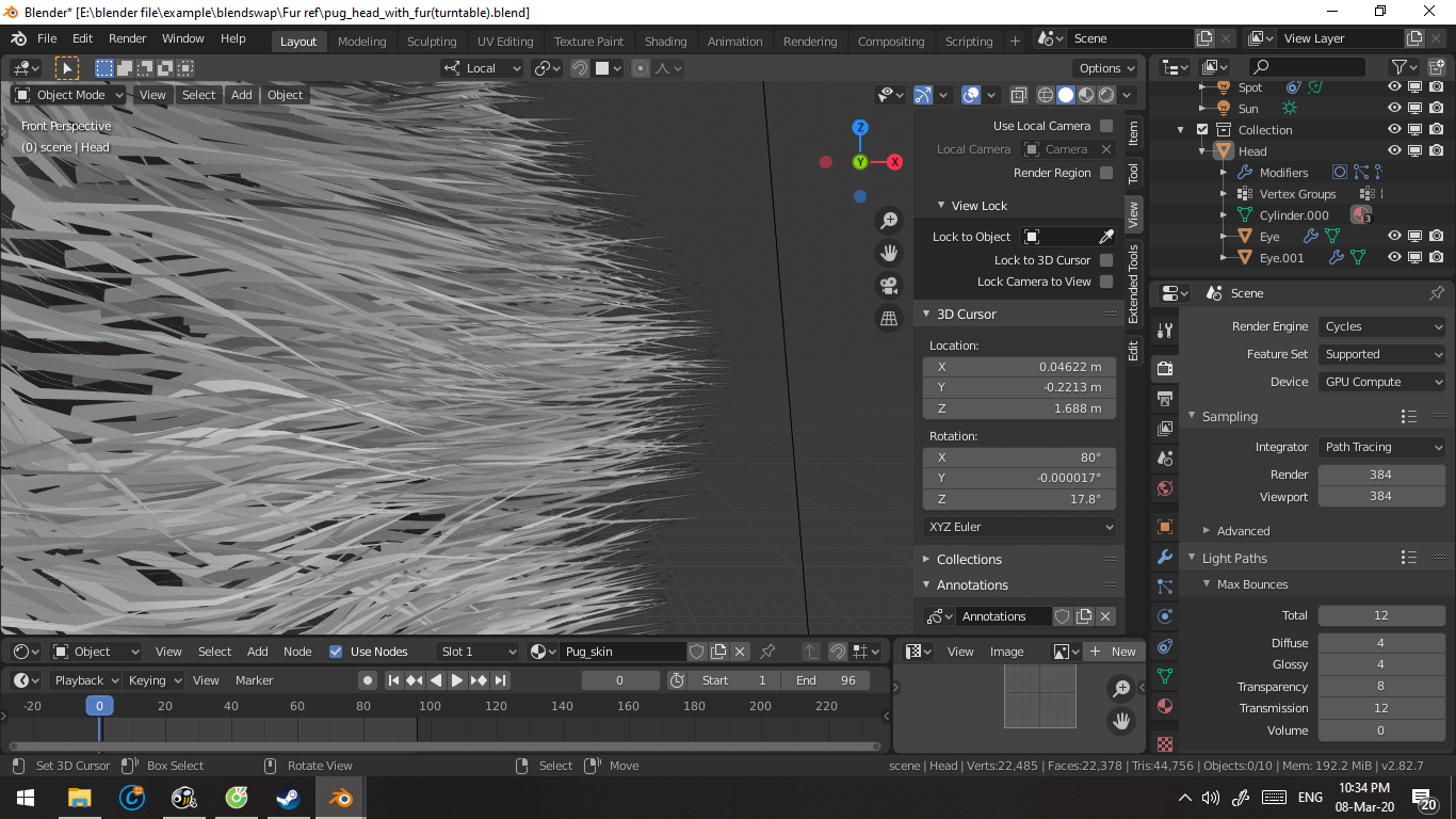 Hair Shape no change in Solid Viewport - CG Cookie