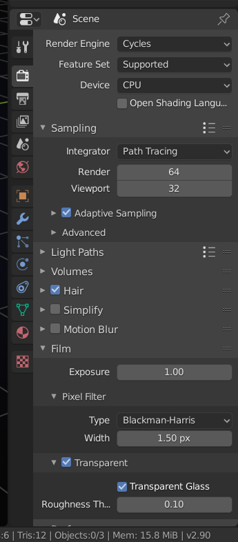 Where is transparent glass in blender 2.90 alpha? - CG Cookie