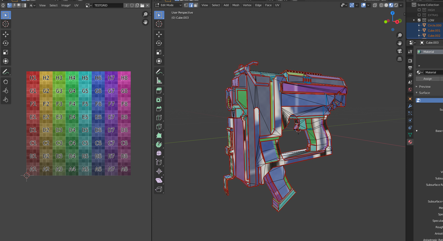 TestGrid texture stretching on model - CG Cookie
