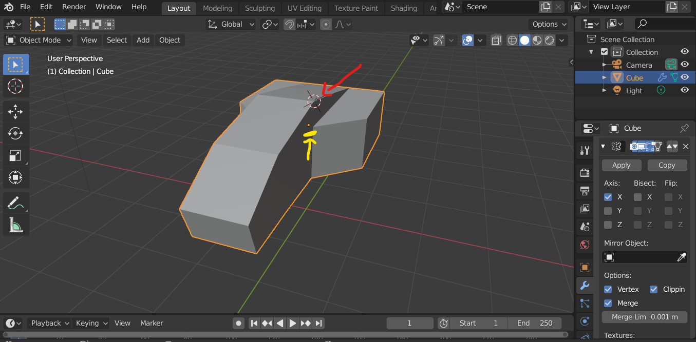 Set origin to 3D cursor mess up with Mirror modifier? - CG Cookie