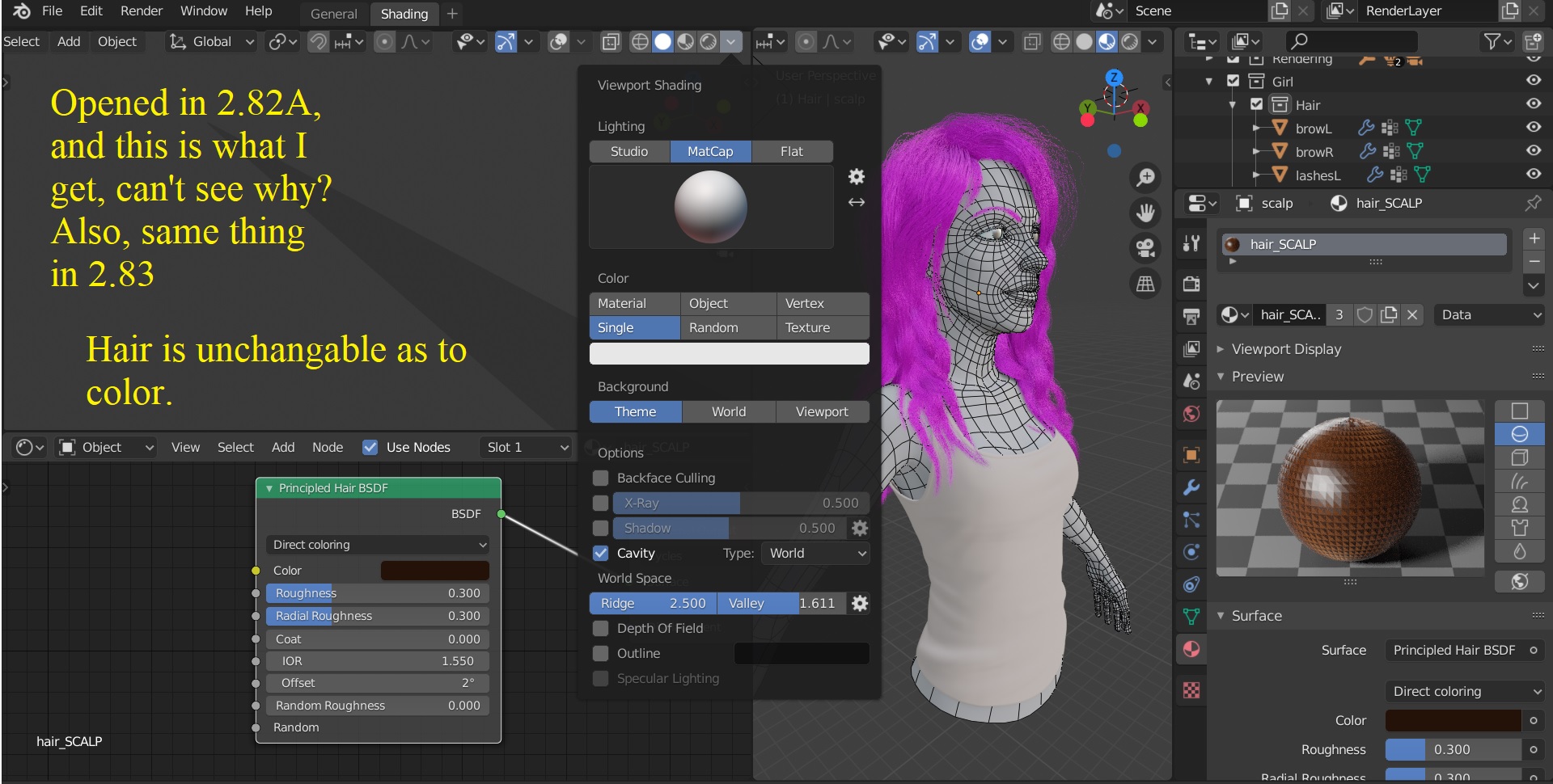 Blender Tutorial, Hair Principle Shader 2.8x Problem - CG Cookie