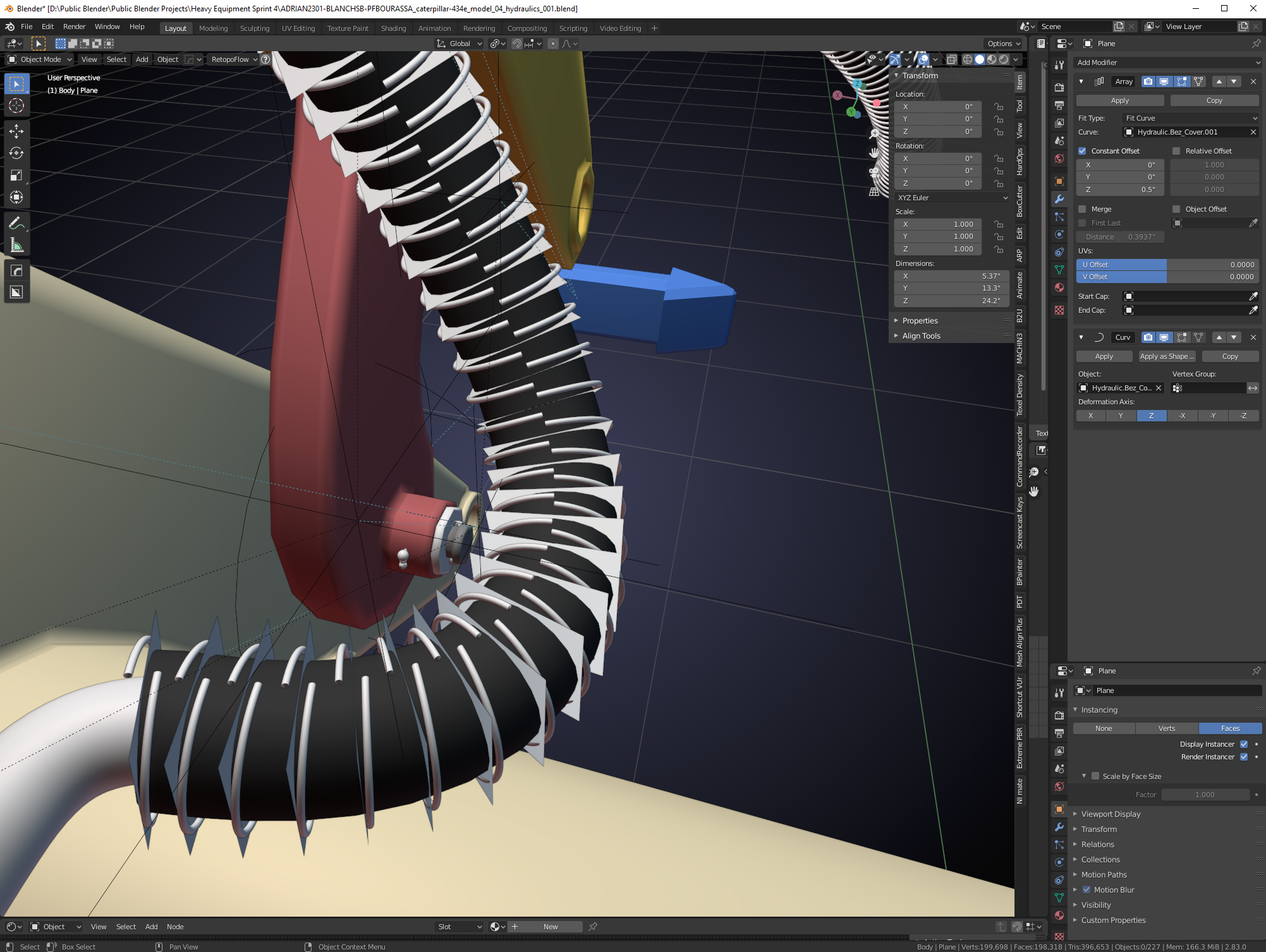 Blender Nugget: Using Array and Curve Modifier without the Curve deformations (shrinking ...