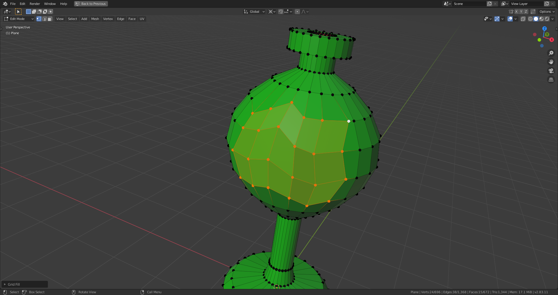 Grid Fill creates slanted edge loops - CG Cookie
