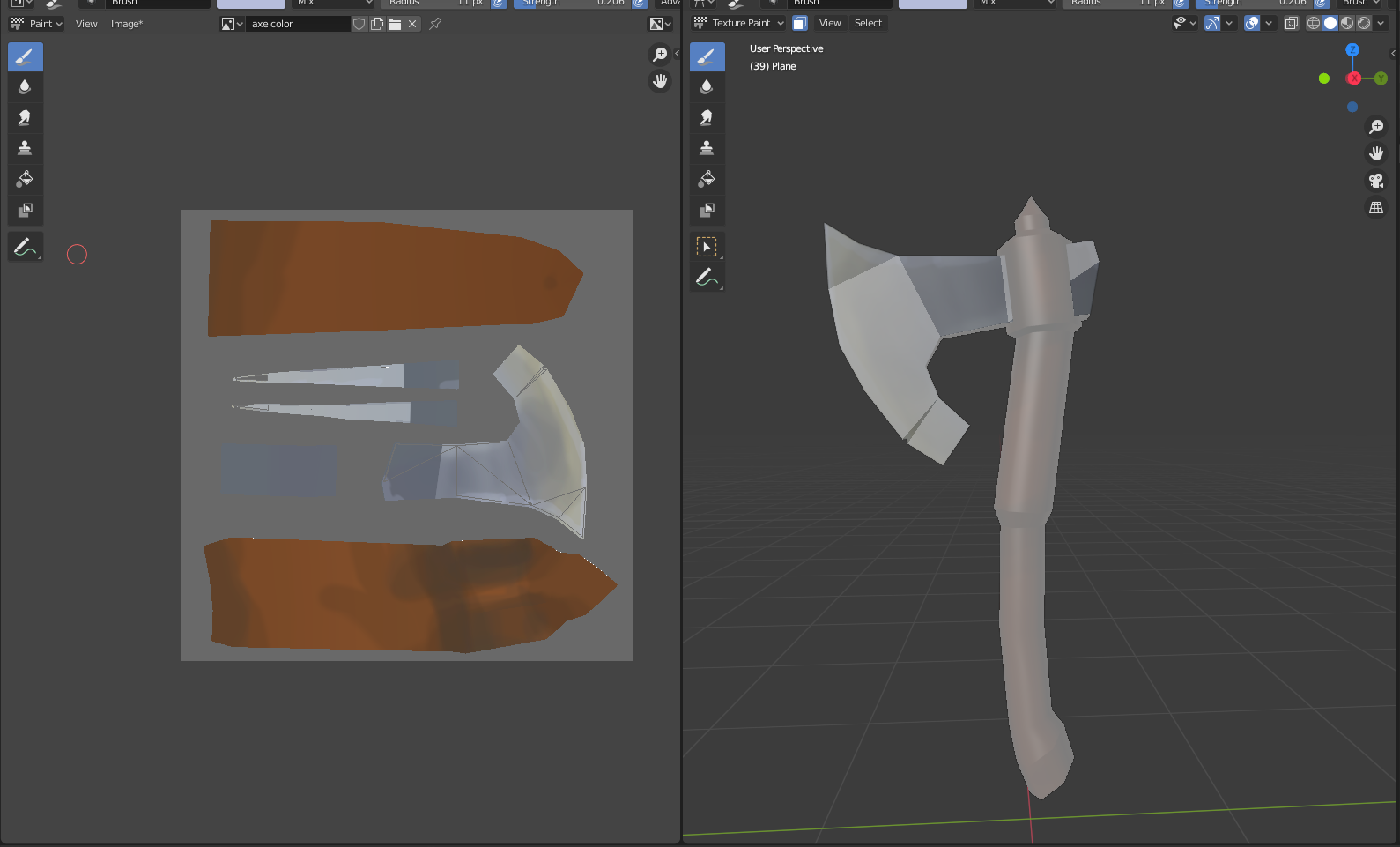 Can't see painted part in texture paint view port - CG Cookie