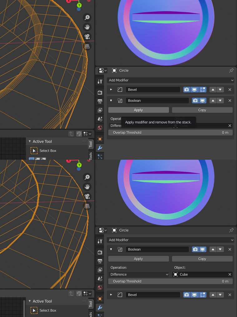 Change to Modifier Stack Changes Bevel Width - CG Cookie