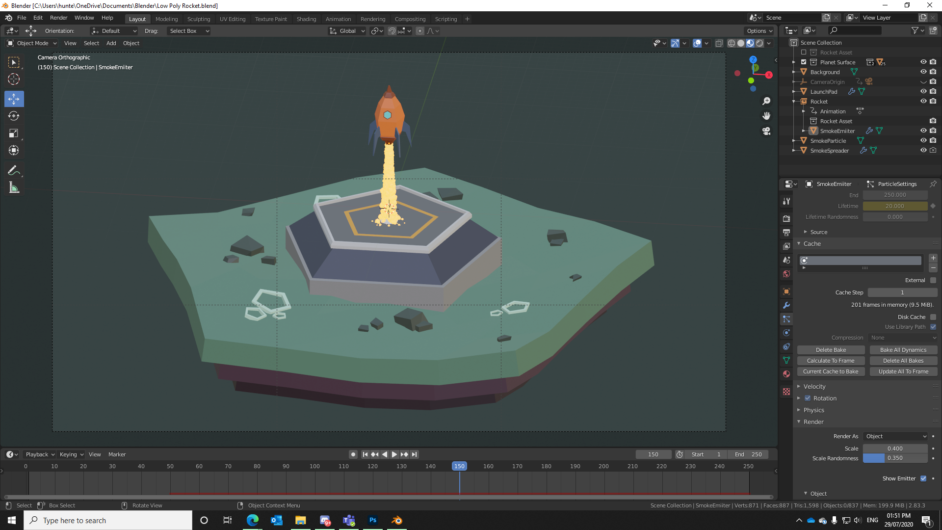 Smoke particle is baked and colliding correctly, but looks different in the render compared to ...