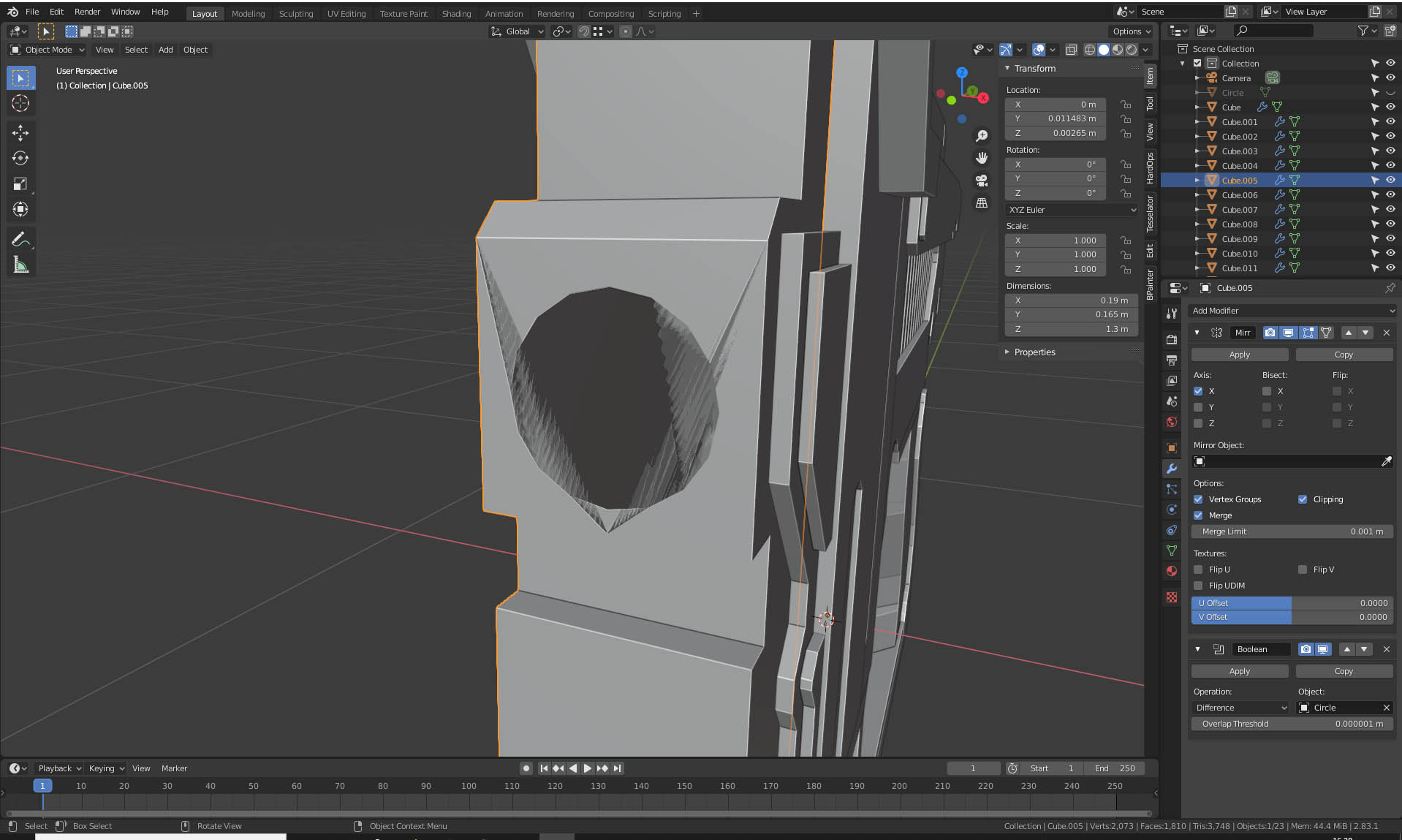 My boolean looks like this - CG Cookie
