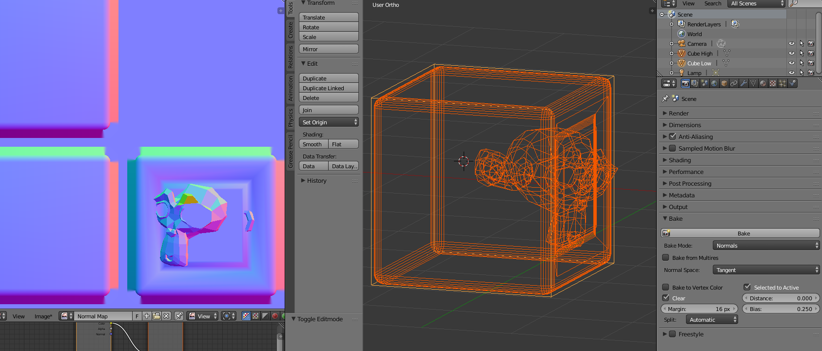 "Bias" setting for "Normal Map" baking in "Blender Internal" - CG ...