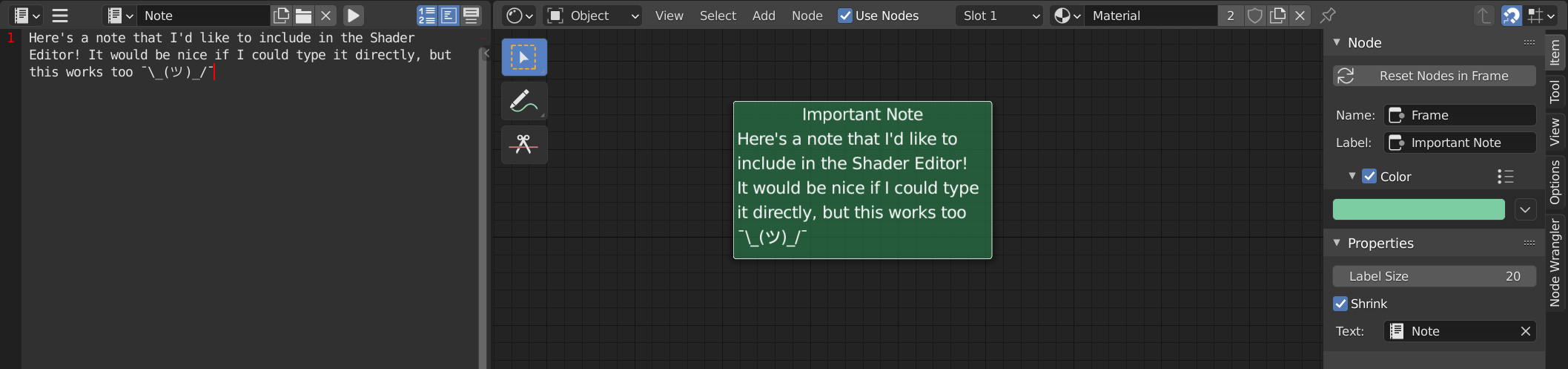 Comment on node editor - CG Cookie