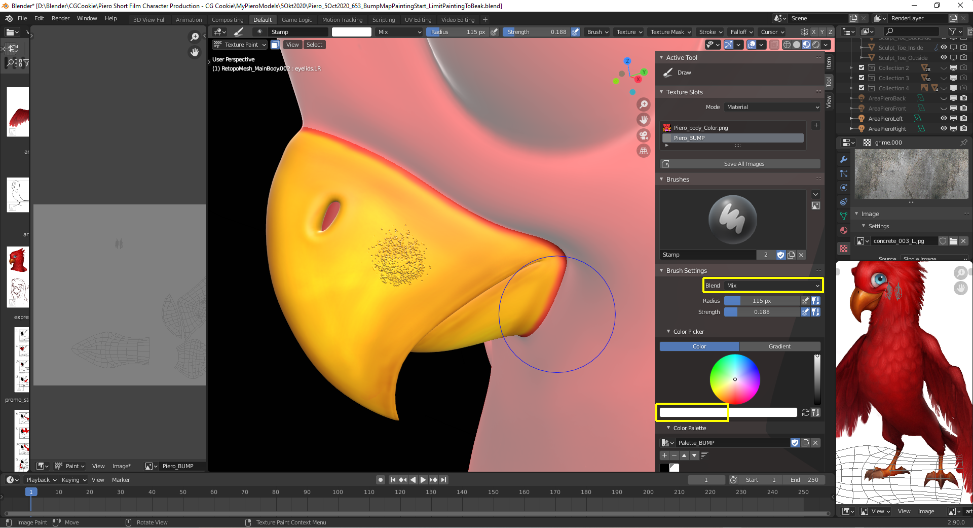 "Bump Texture" painting in "Material Preview Mode" (EEVEE) not possible ...