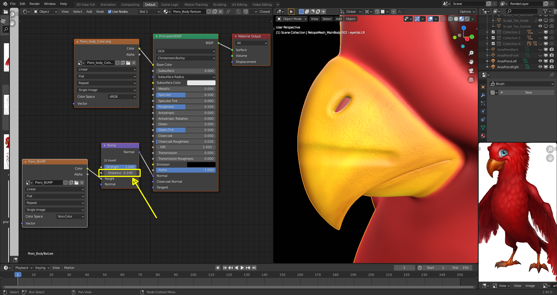 Why is the effect of "Bump Texture Painting" not displayed in the "UV ...