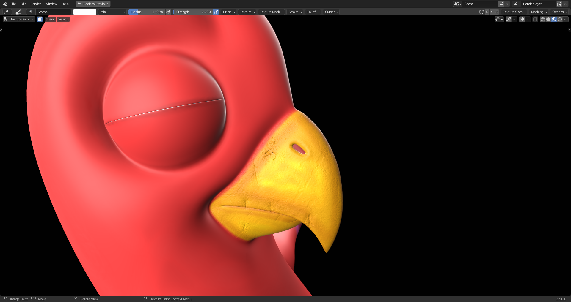 Piero's feet and beak: Duerer's Progress - CG Cookie