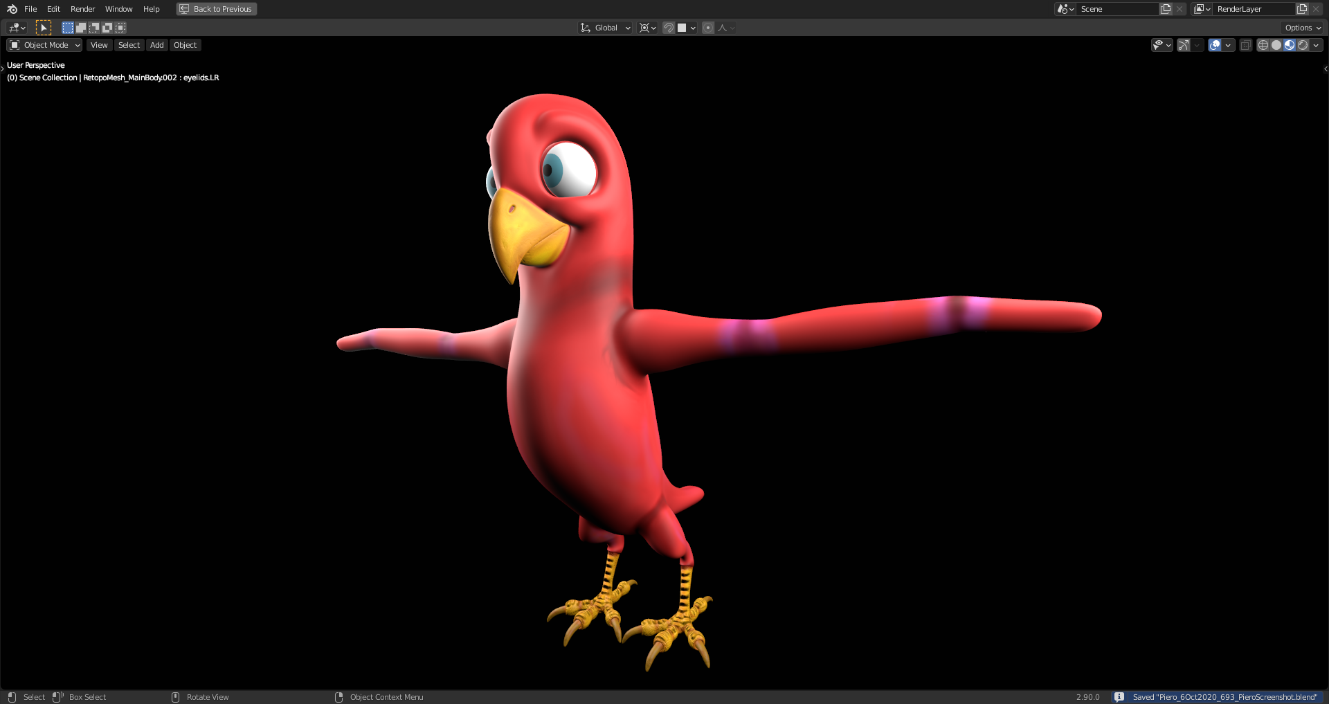 Piero's feet and beak: Duerer's Progress - CG Cookie