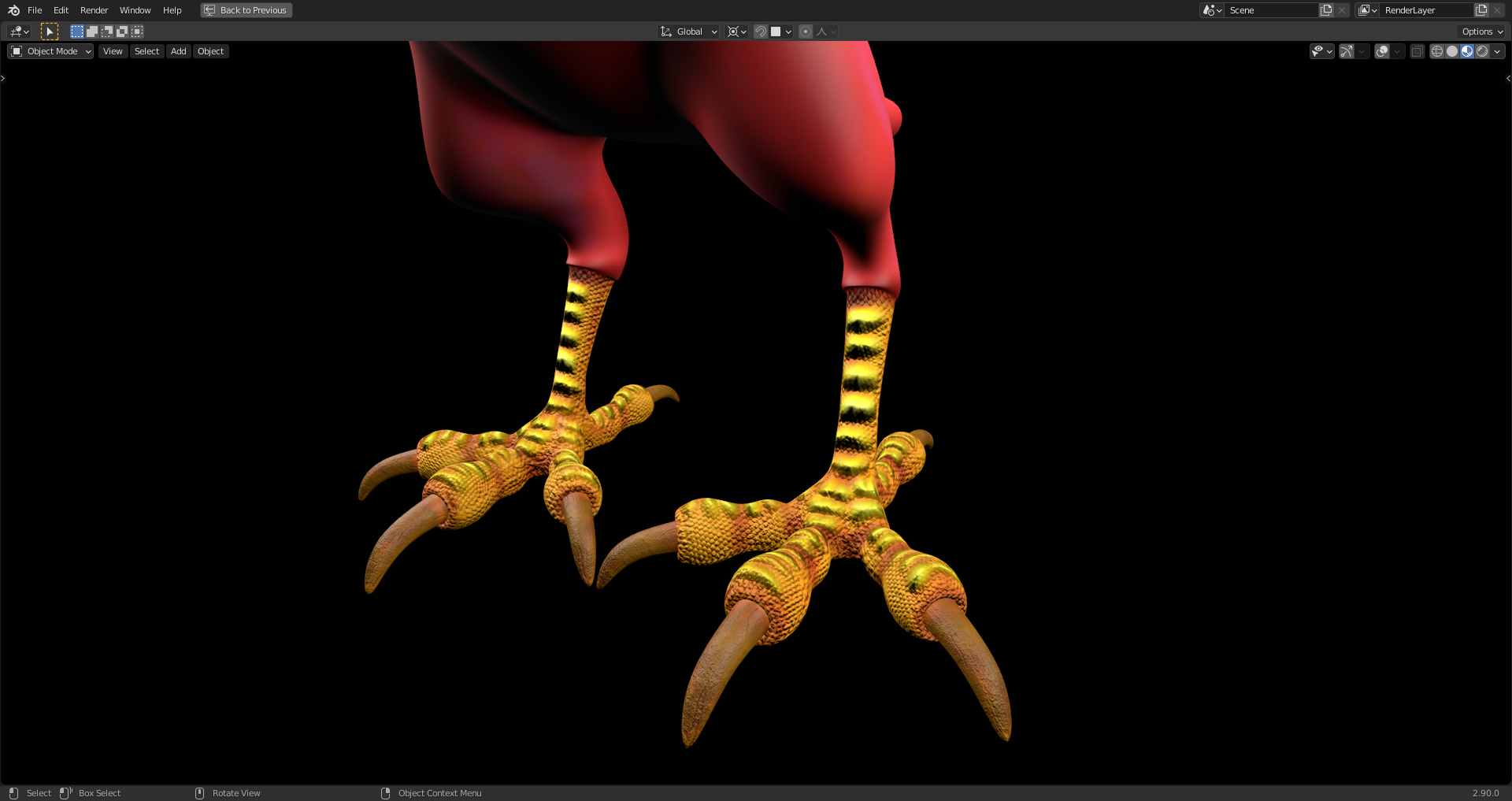 Piero's feet and beak: Duerer's Progress - CG Cookie