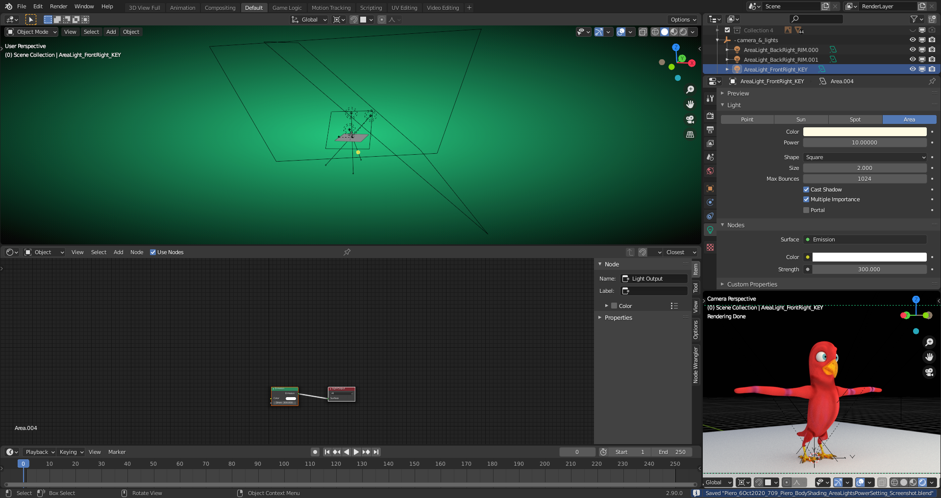 Piero's lighting: Which "Power" values for the "Area Lights" in Blender ...