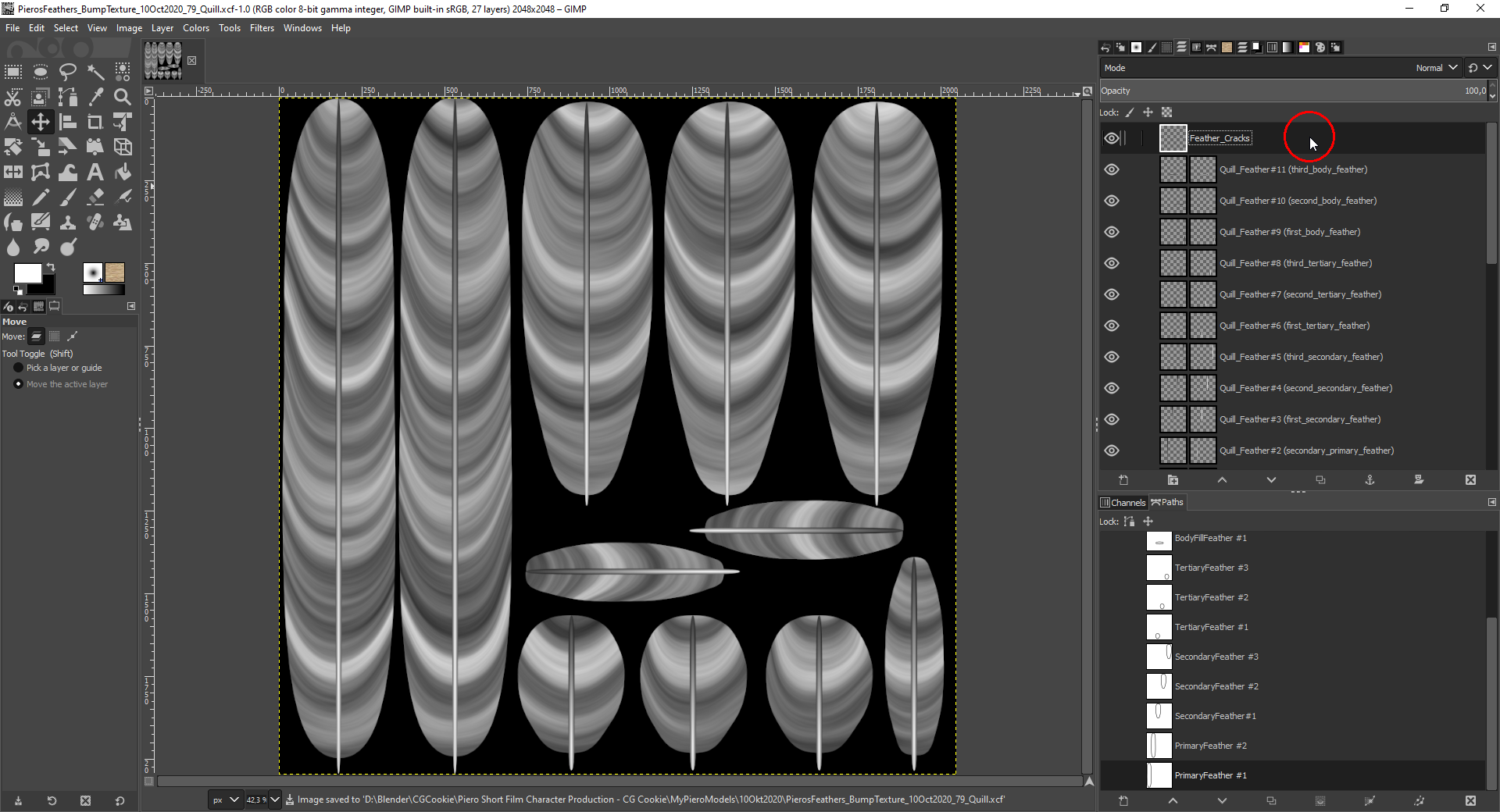 Painting Piero's Feather Textures in GIMP: Duerer's Progress - CG Cookie