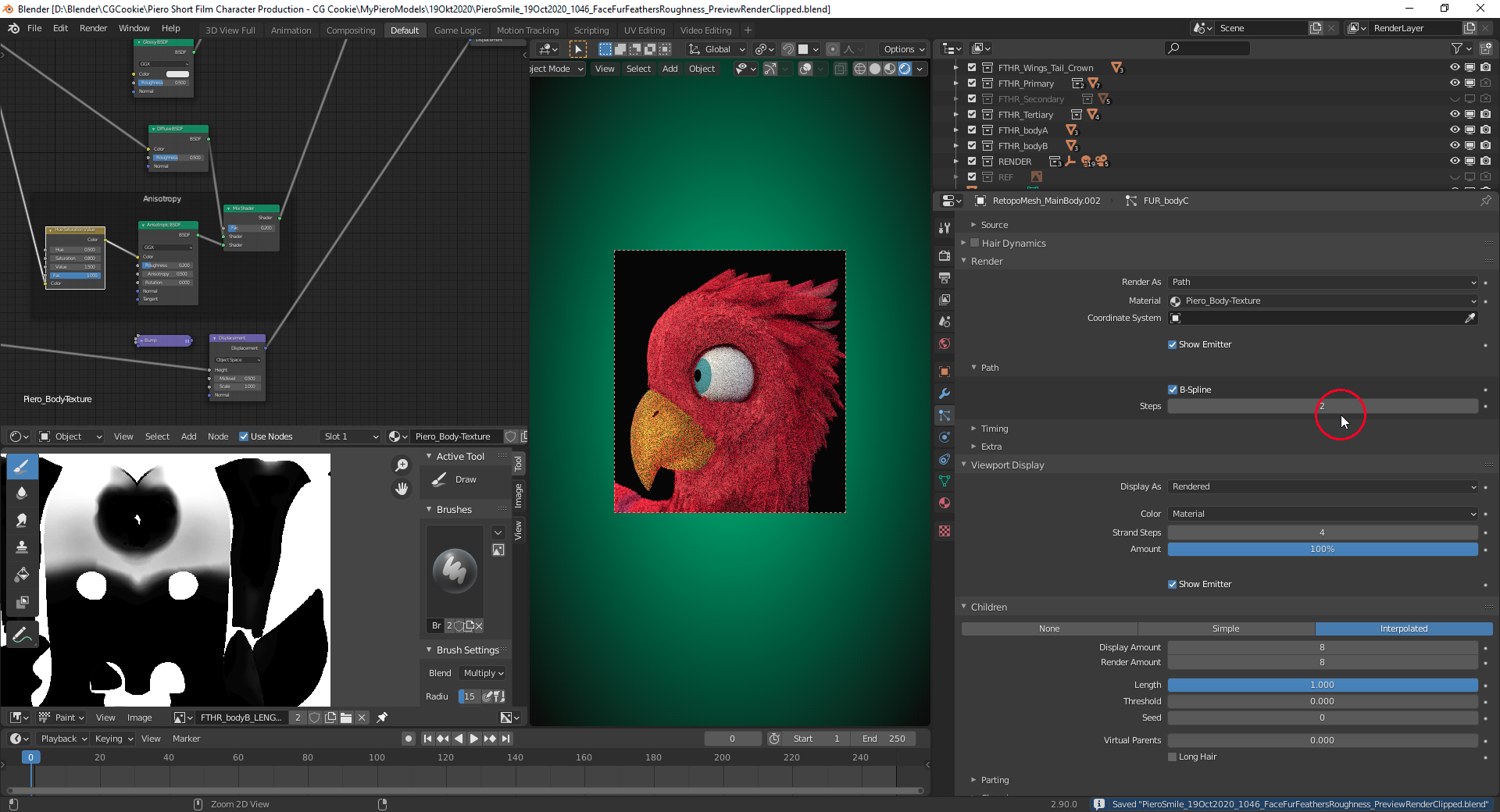 Piero's Face Fur: Shouldn't the "Steps" also be set in the "Render Panel" with "B-Spline ...