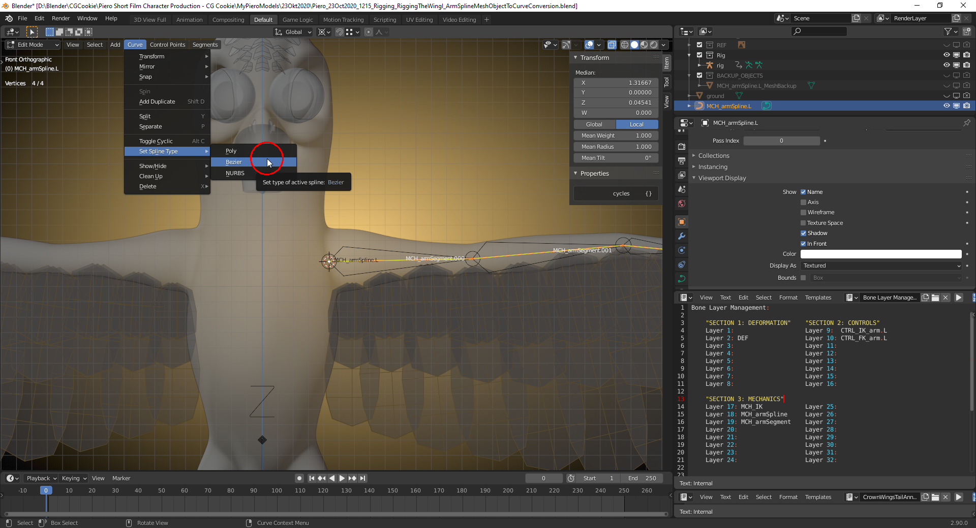 Creating Piero's "Arm Spline Curve" in Blender 2.90 - CG Cookie
