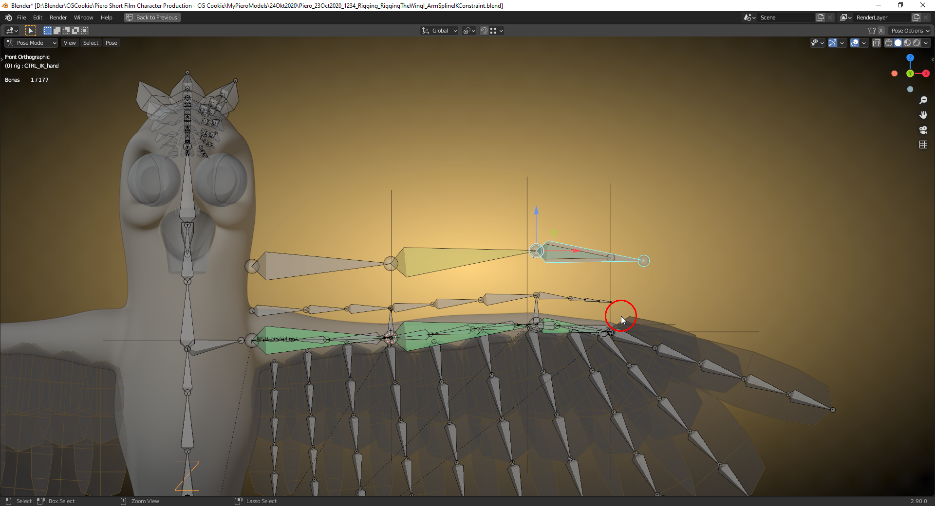 "Spline IK Constraint" working correctyl in Blender 2.90 - CG Cookie