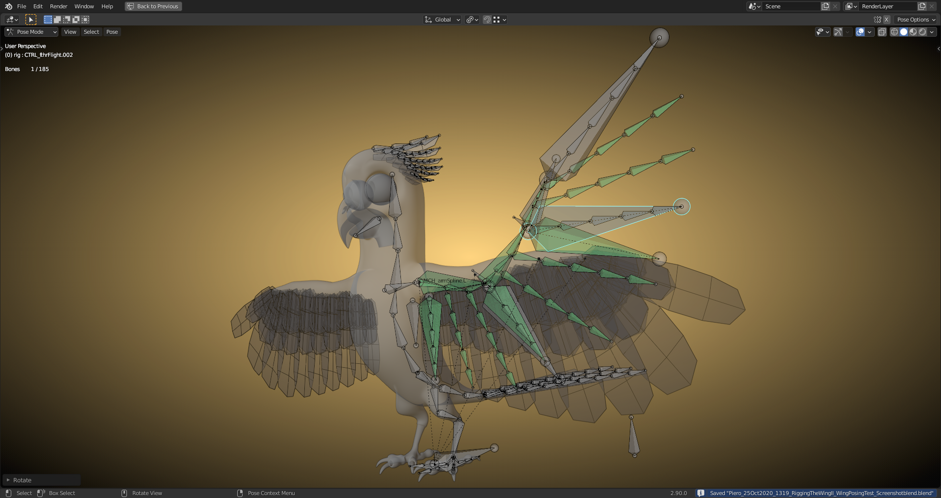 Rigging Piero's Wing II: Duerer's Progress - CG Cookie