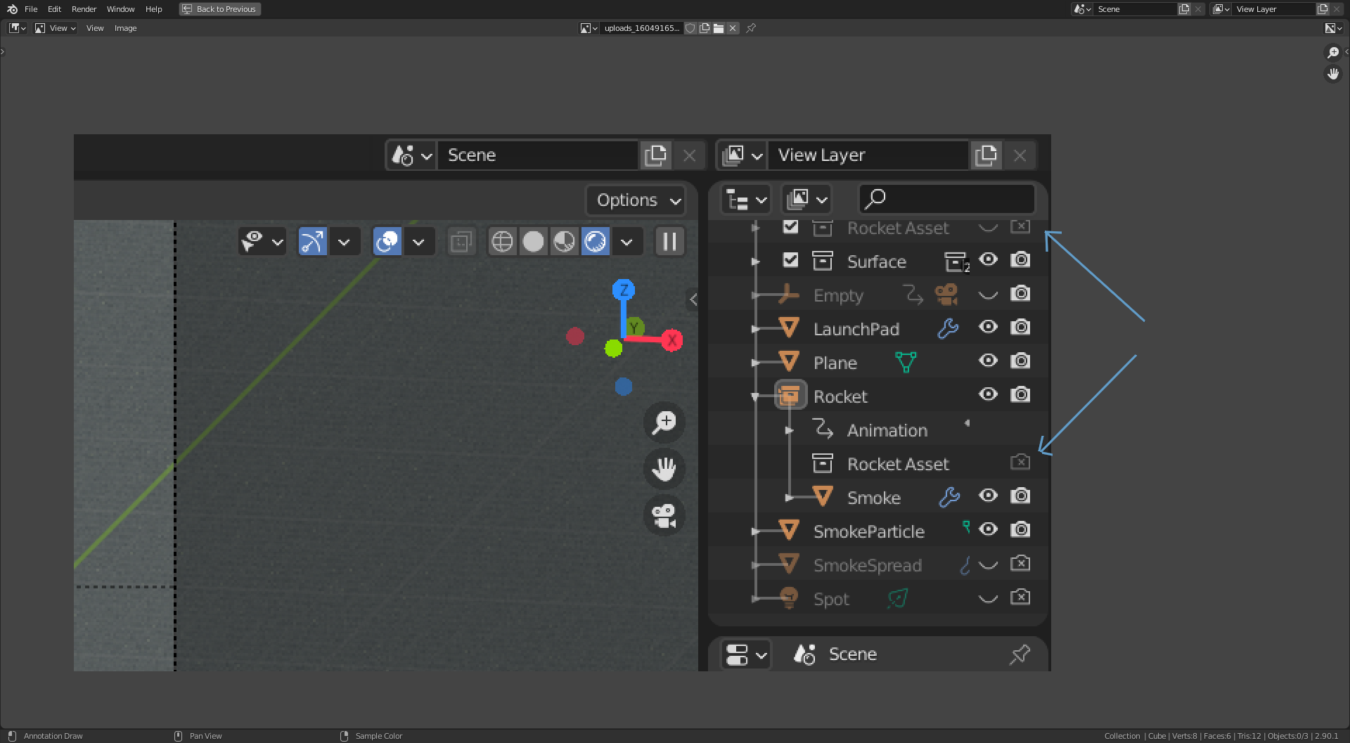 rocket's gone in render - CG Cookie
