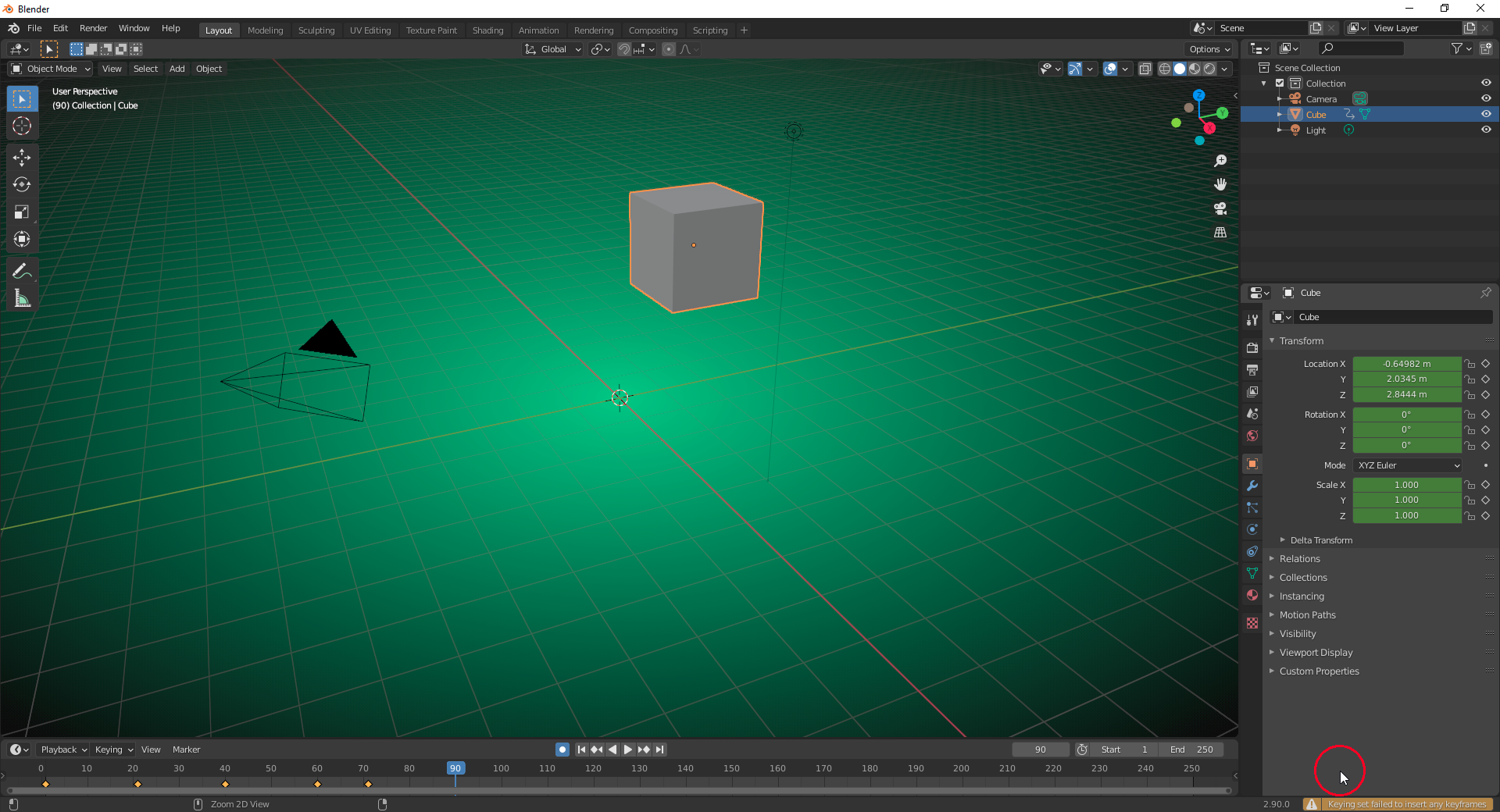 Keying Set Failed To Insert Any Keyframes Learn Blender Online 3d