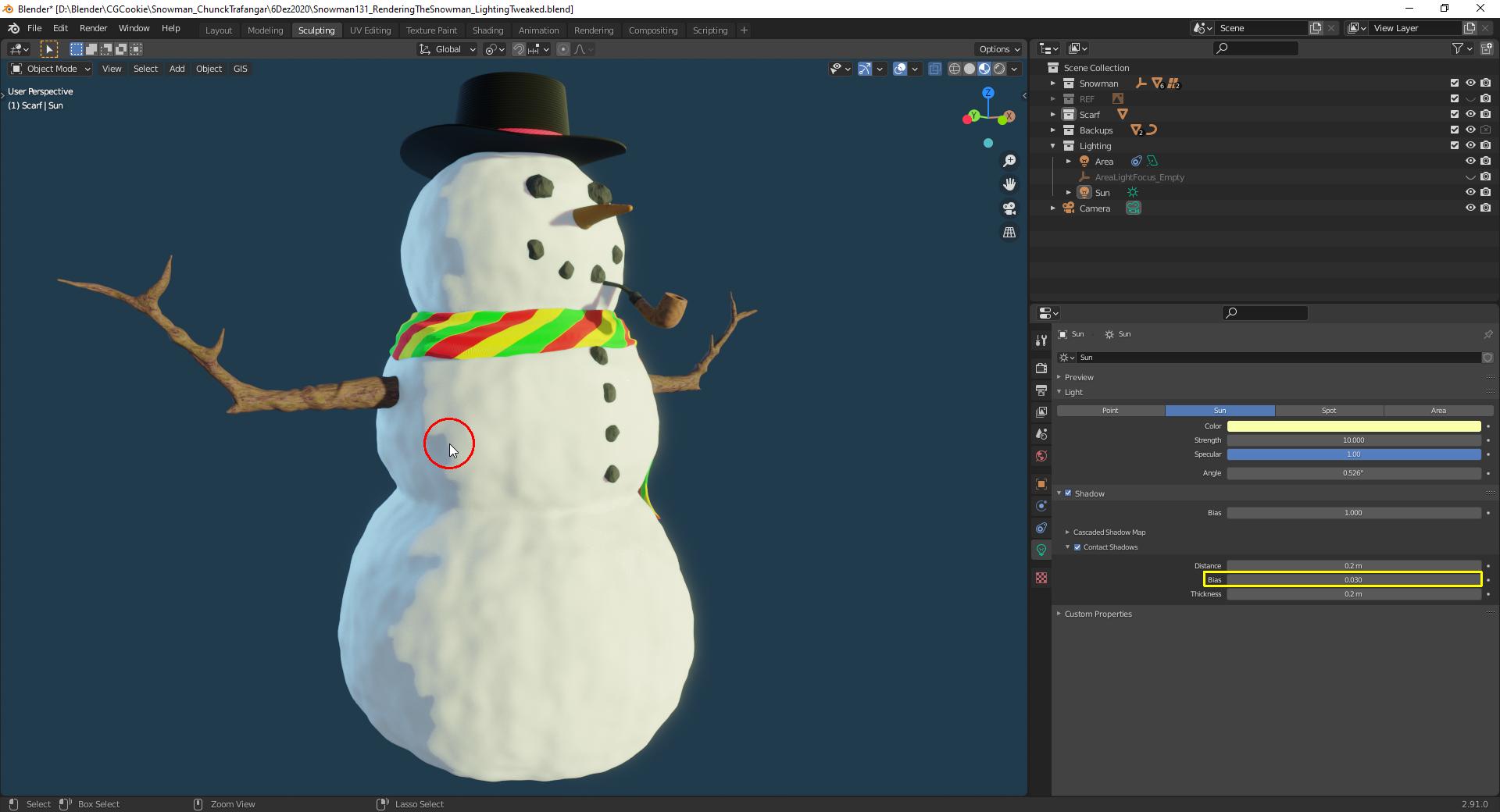 Snowman EEVEE Rendering - CG Cookie