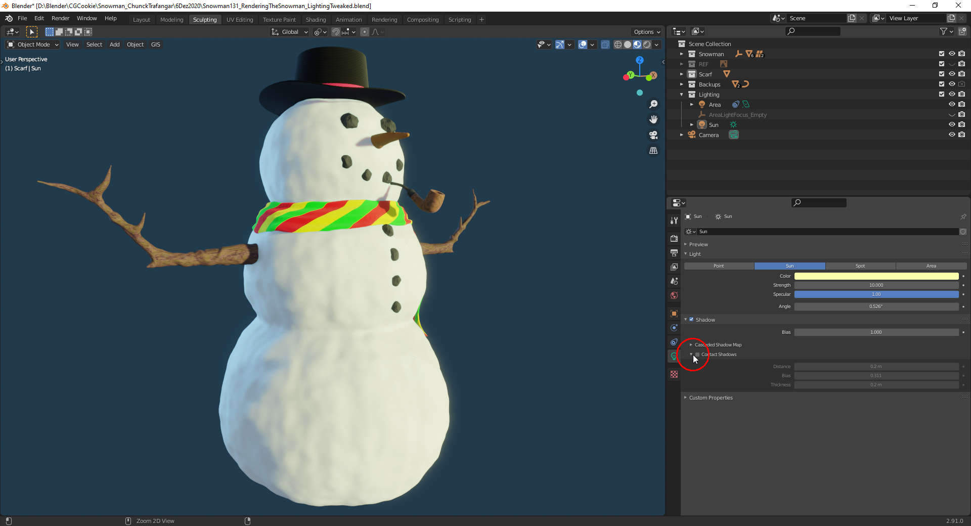 Snowman EEVEE Rendering - CG Cookie