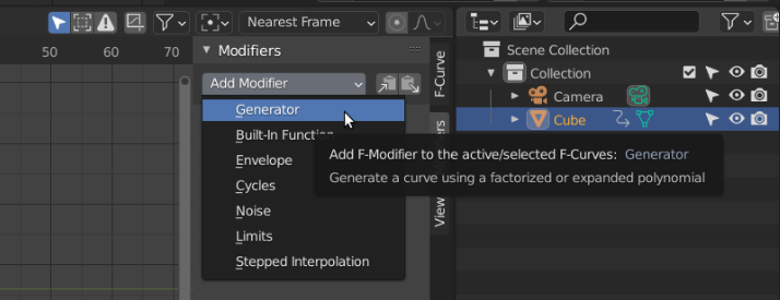 "Generator Modifier" on F-Curves for Animation Keyframes different to same Modifier for Drivers ...