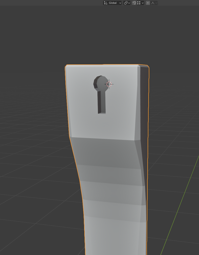 Smoothing the keyhole part shows visible triangular seams - CG Cookie
