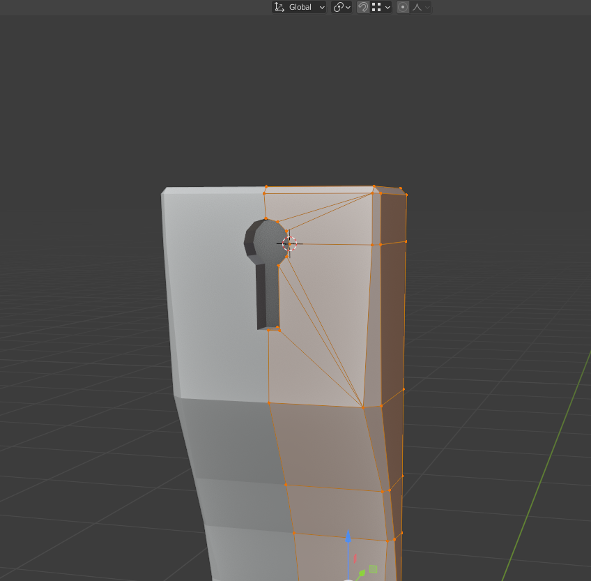 Smoothing the keyhole part shows visible triangular seams - CG Cookie