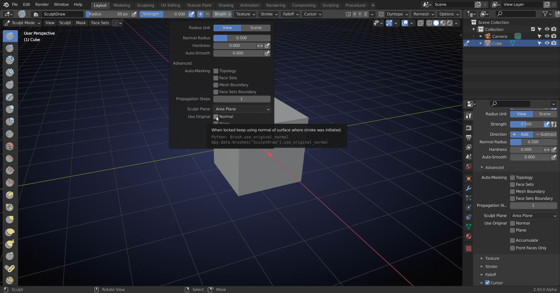 Locking Sculpt Plane in Blender 2.9x? - CG Cookie