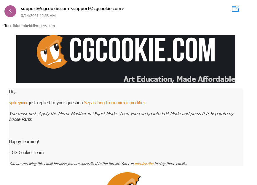 Mirroring Issue Cg Cookie