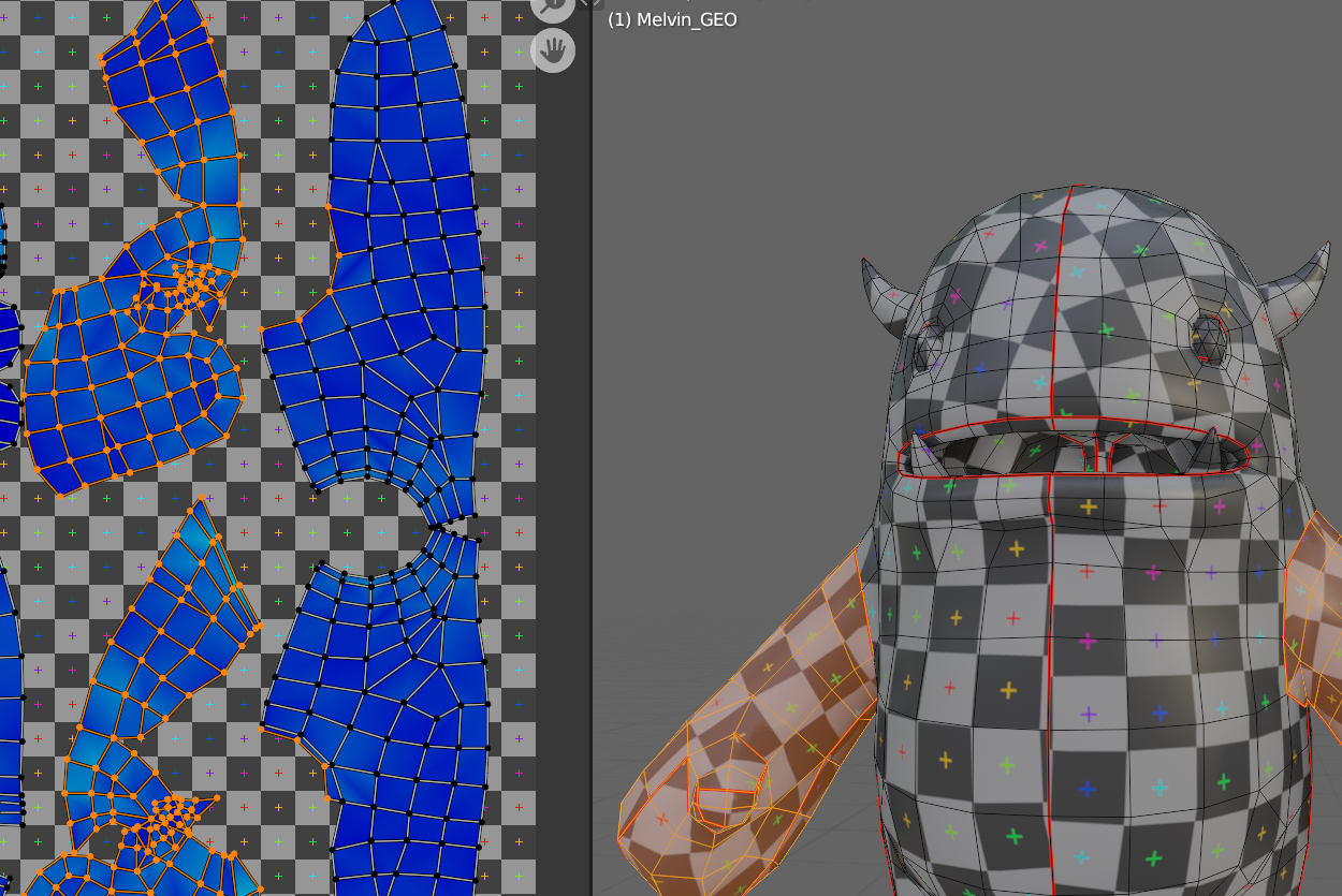 Hiding arms causes vertices sticking out - CG Cookie