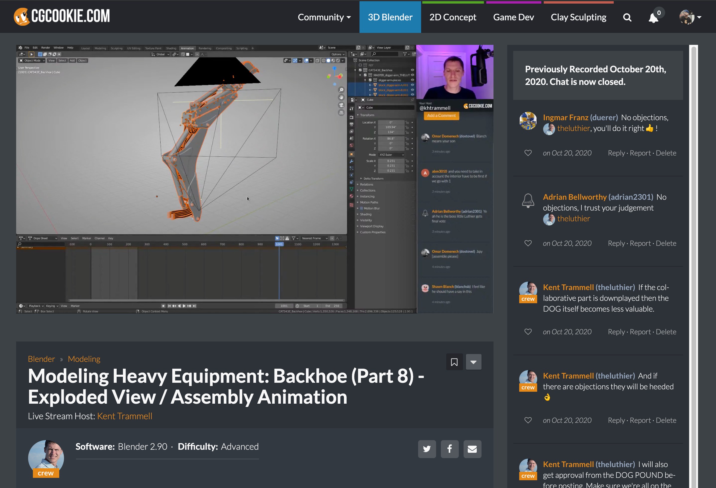 Joining live events, interacting with the community - CG Cookie