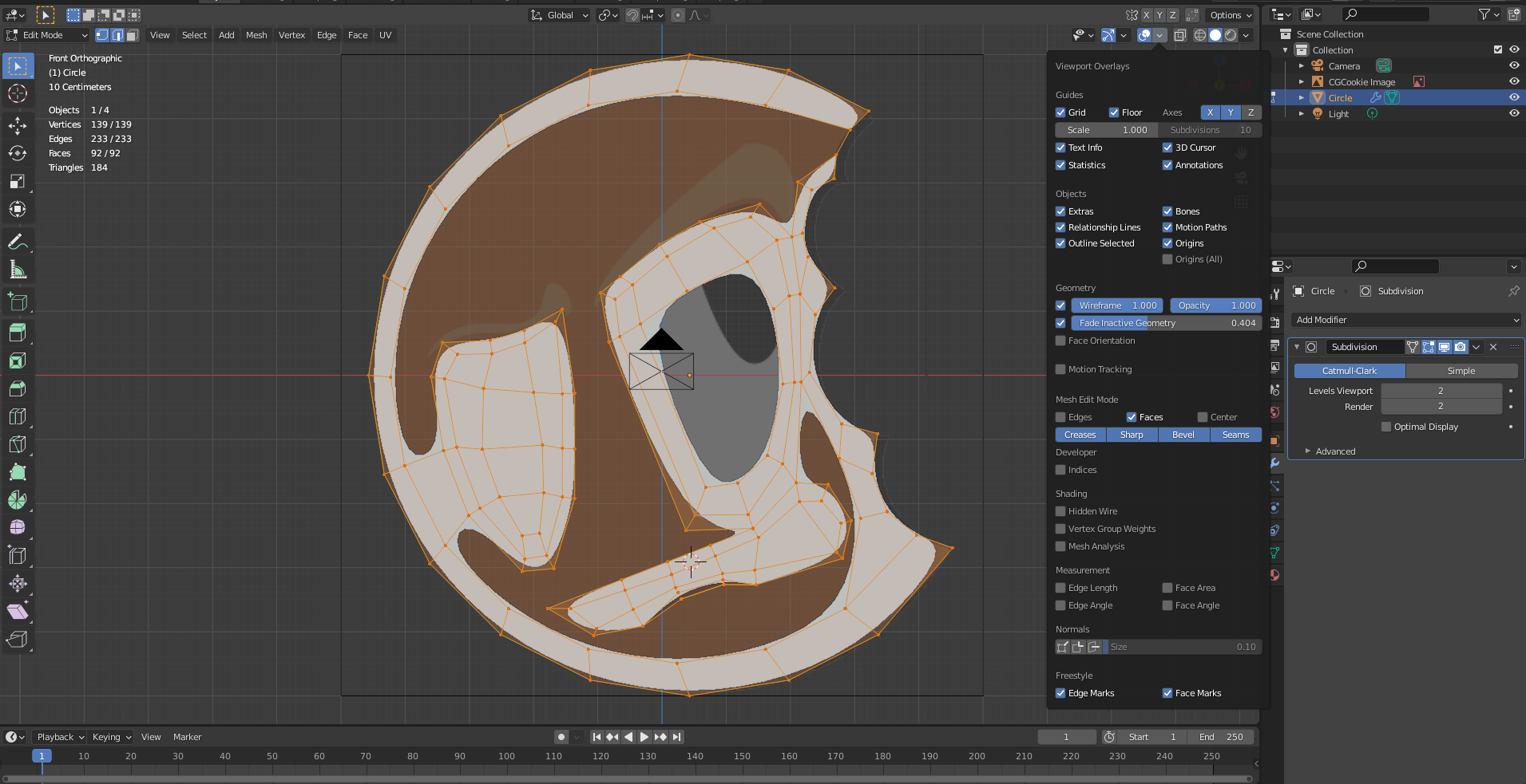 How do I show subdivision wireframe in Blender 2.92? - CG Cookie
