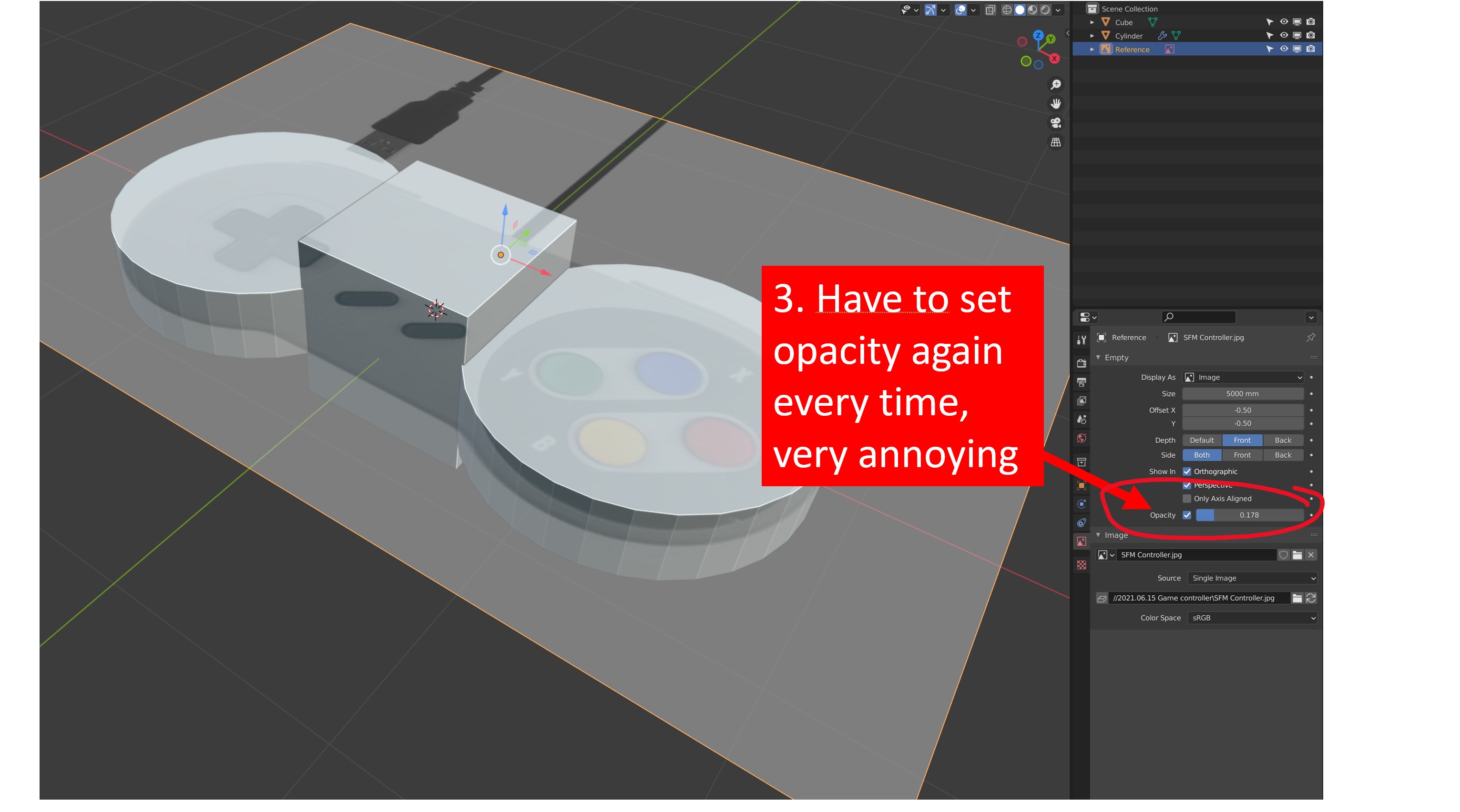 Why reference image opacity always reset to 1 anytime I add new mesh ...