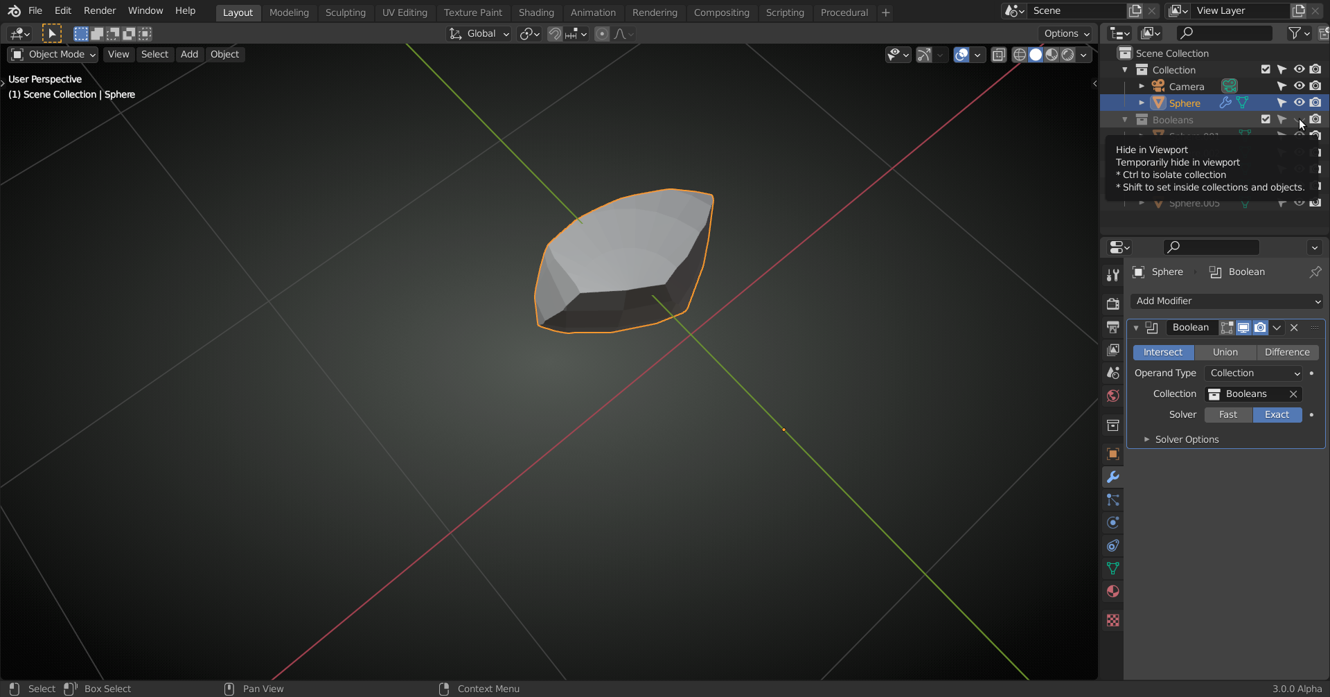 how to "peel off" the outer surface of more than two intersecting ...