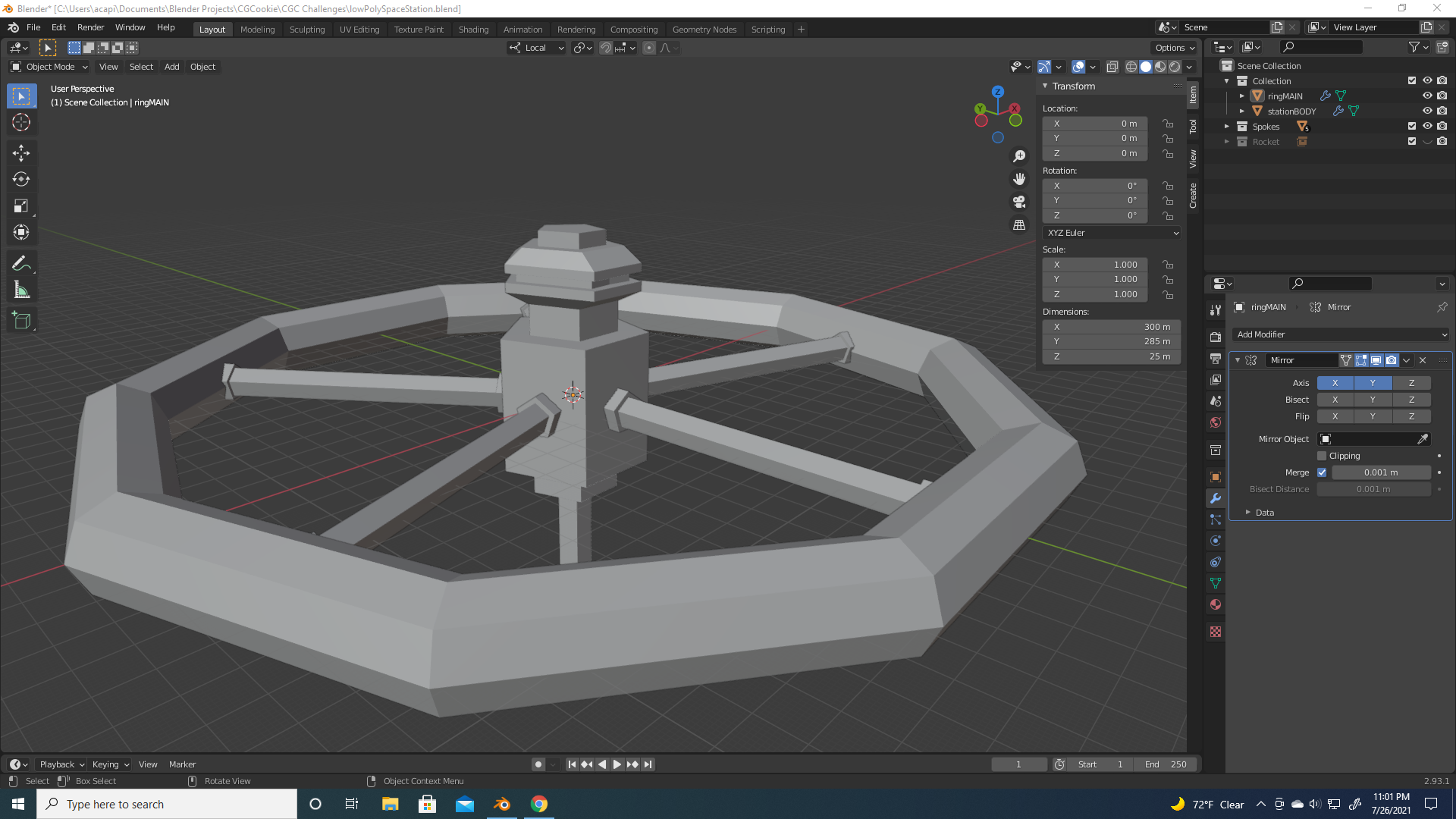 Space Station Challenge 2021 WIP: "Schläfli-1" - CG Cookie